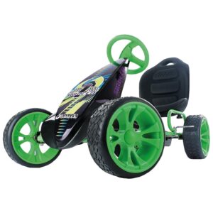 hauck sirocco racing go kart with low profile rubber tires, 8 spoke rim, and clutch free ride for toys, games, and kids' pedal vehicles