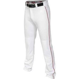 easton adult mako 2 piped baseball pants white | maroon sm