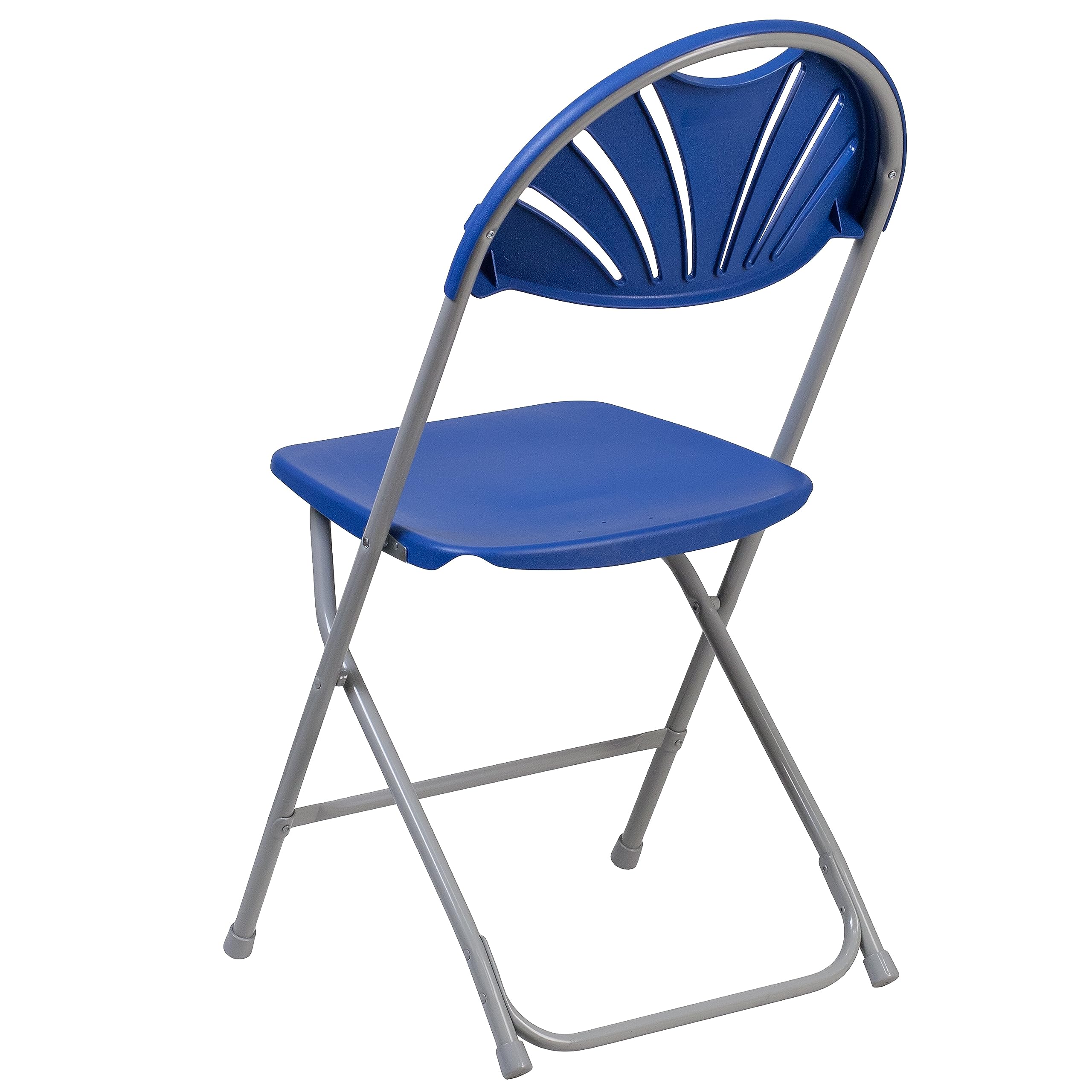 Flash Furniture 8 Pack HERCULES Series 650 lb. Capacity Blue Plastic Fan Back Folding Chair