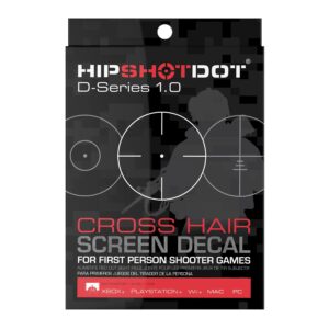 HipShotDot D-Series Pro Pack - Reusable Transparent Aim Sight Assist TV Decals - Gaming Television or Monitor Decal for FPS Video Games Compatible with PC, Xbox & PlayStation (1.0 Red)