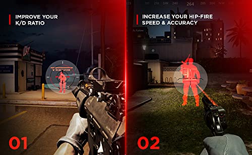 HipShotDot D-Series Pro Pack - Reusable Transparent Aim Sight Assist TV Decals - Gaming Television or Monitor Decal for FPS Video Games Compatible with PC, Xbox & PlayStation (1.0 Red)