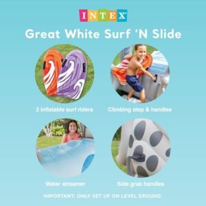 Intex Surf 'N Slide Inflatable 15 Foot Long Kids Outdoor Backyard Splashing Water Slide with 2 Surf Rider Floats and Built-in Water Sprayers