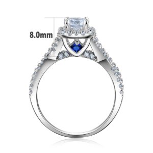 Newshe Engagement Wedding Ring Set for Women 925 Sterling Silver 3pcs Round White AAA Cz Size 7