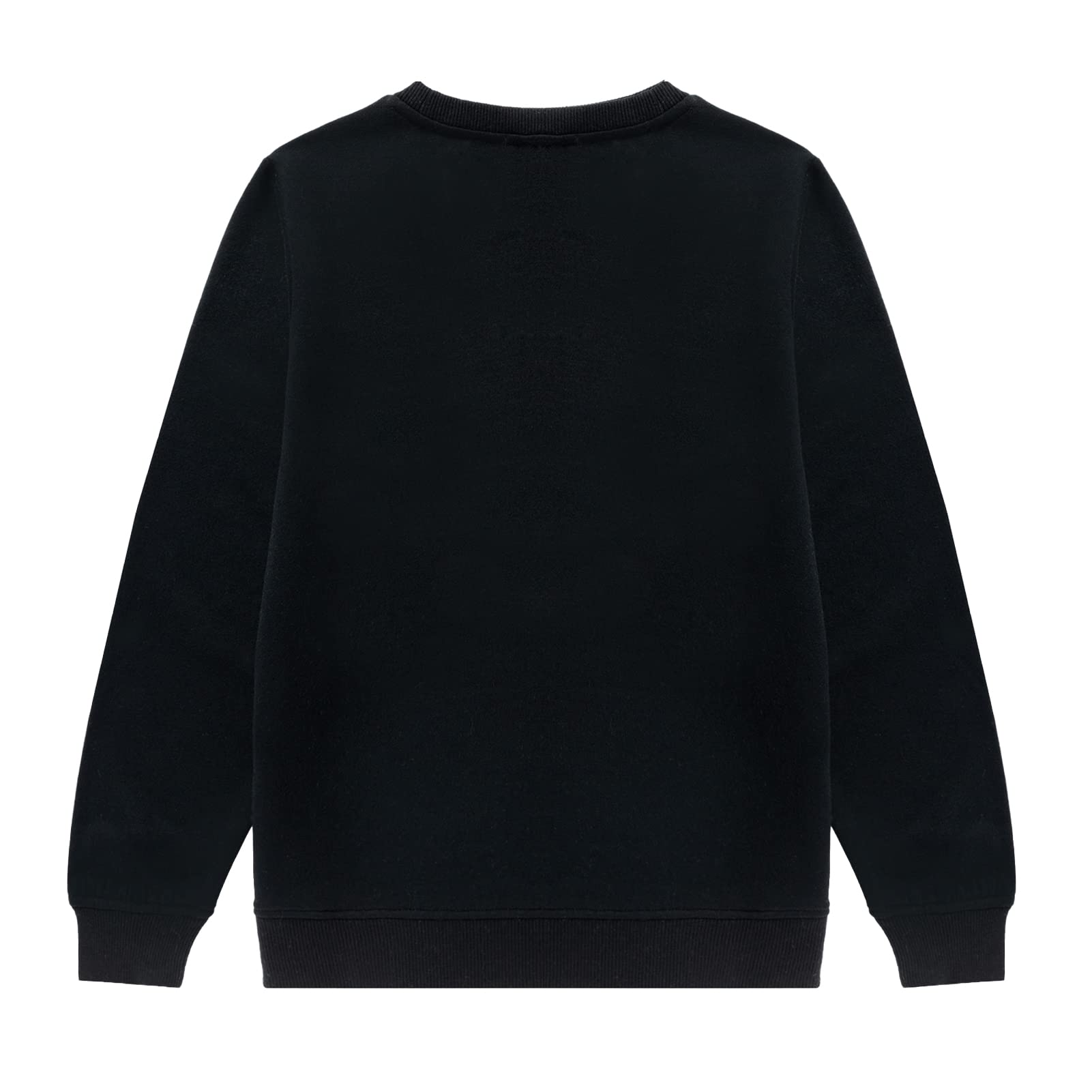 Kid Nation Kids' Slouchy Soft Brushed Fleece Casual Basic Crewneck Sweatshirt for Boys or Girls XL Black