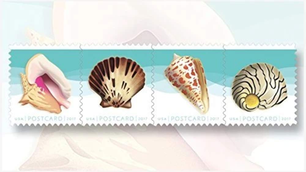 USPS Seashells Postcard Stamps, Roll of 100