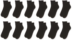 hanes mens x-temp cushioned ankle socks, 12-pair pack casual sock, black, 6 12 us