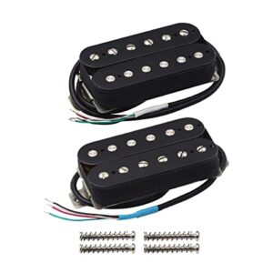 fleor alnico 5 guitar pickup double coil humbucker pickups neck and bridge set black