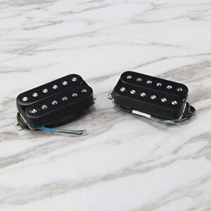 FLEOR Alnico 5 Guitar Pickup Double Coil Humbucker Pickups Neck and Bridge Set Black