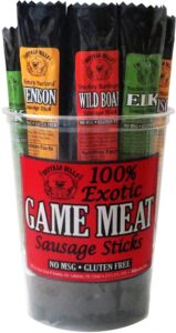 buffalo bills exotic game meat sausage sticks (mixed 1oz sticks - elk, venison and wild boar)