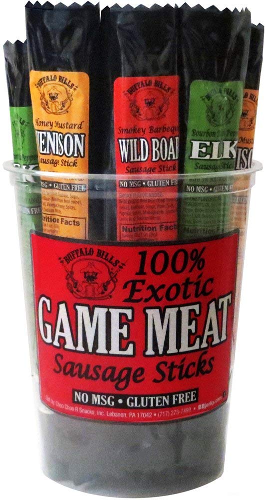 Buffalo Bills Exotic Game Meat Sausage Sticks (mixed 1oz sticks - elk, venison and wild boar)