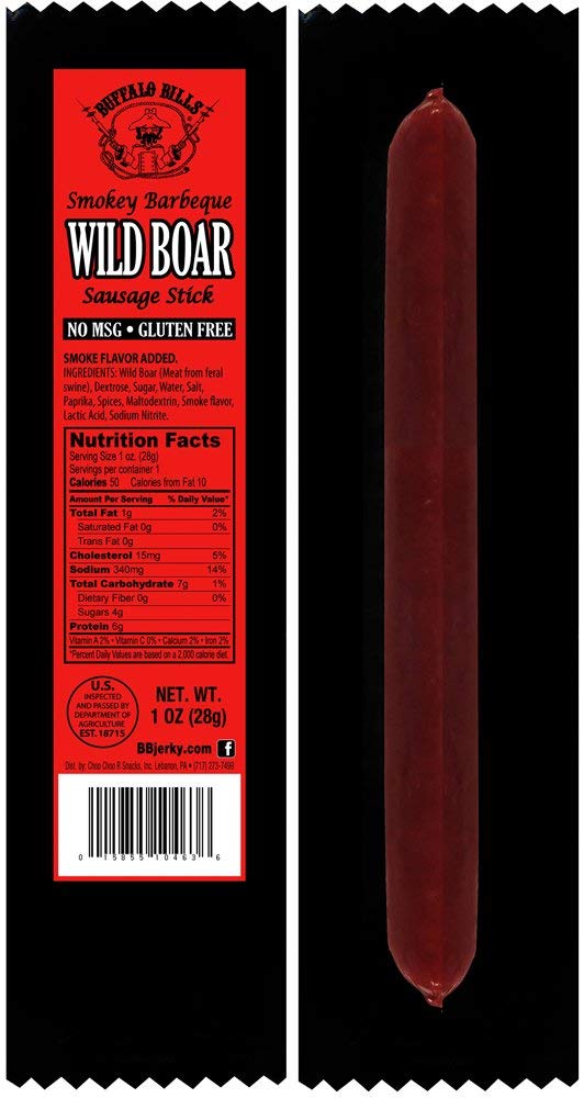 Buffalo Bills Exotic Game Meat Sausage Sticks (mixed 1oz sticks - elk, venison and wild boar)