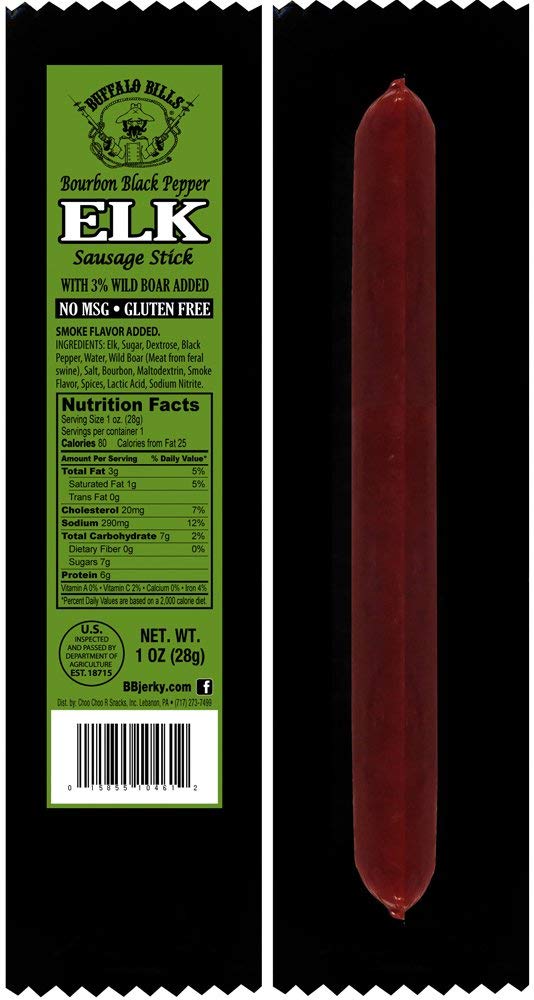 Buffalo Bills Exotic Game Meat Sausage Sticks (mixed 1oz sticks - elk, venison and wild boar)