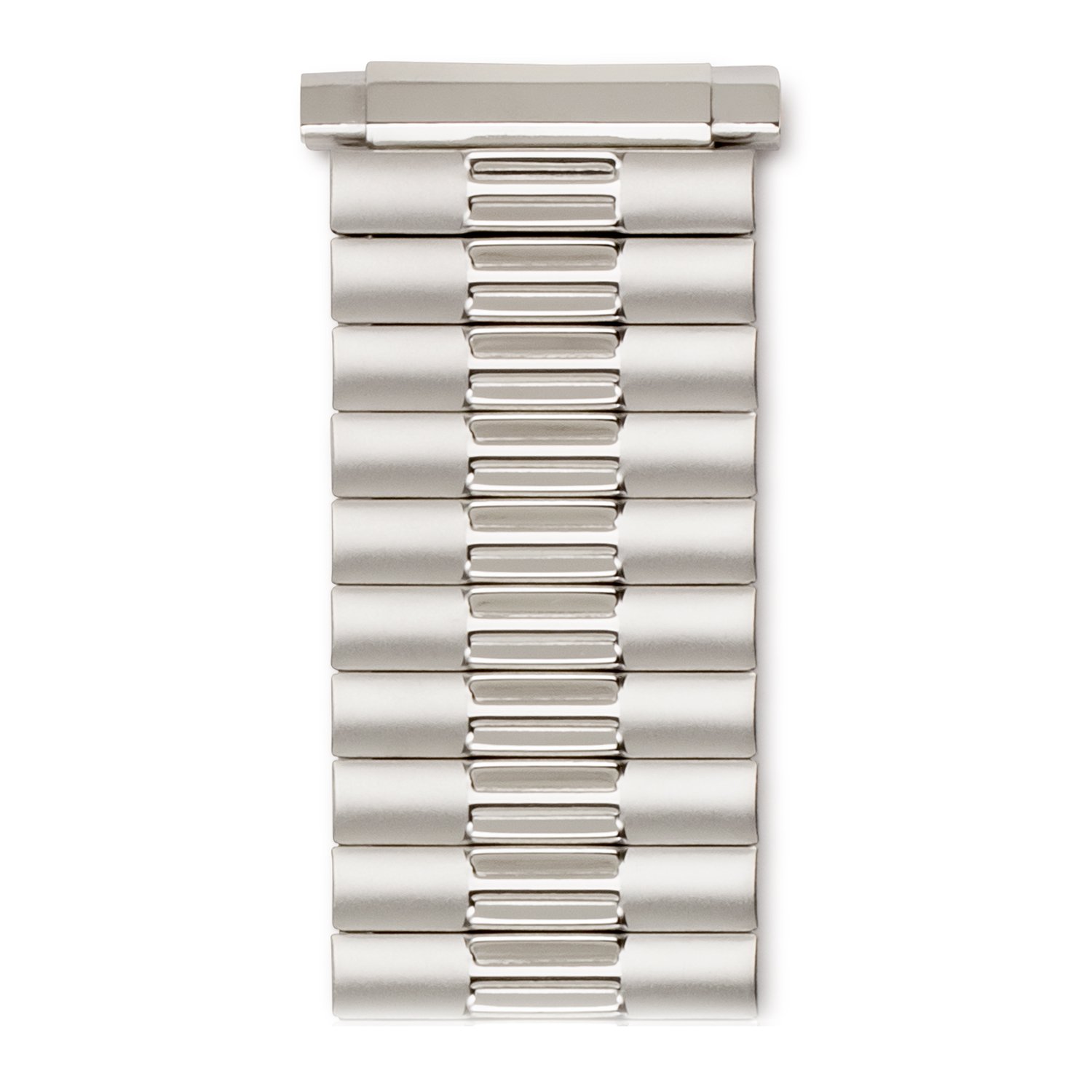 Speidel Men's Stainless Steel Comfortable Stretch Watch Band Silver Tone Tone Replacement Strap, 16-22mm, Straight End End with No Clasp, Long