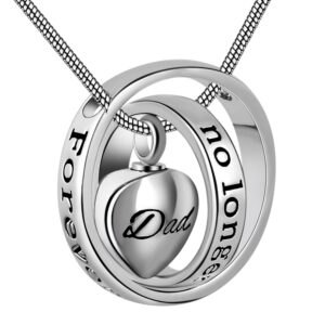 cring coco no longer by my side,forever in my heart carved locket cremation urn necklace for mom & dad (dad)