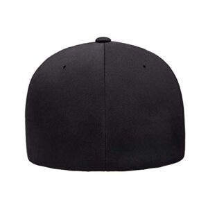 Flexfit Mens Delta Seamless Baseball Cap, Black, Small-Medium US