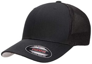 flexfit men's one_size trucker cap, black, alpha