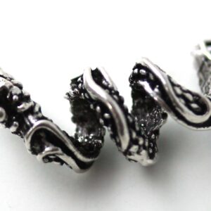 LynnAround 925 Sterling Silver Norse Nordic Viking Dragon Beard Beads Rings, Dreadlock Pirate Hair Beads, Pagan Jewelry