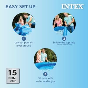 Intex 28167EH Easy Set Inflatable Swimming Pool Set: 15ft x 48in – Includes 1000 GPH Cartridge Filter Pump – Removable Ladder – Pool Cover – Ground Cloth