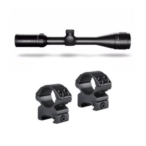 hawke sport optics vantage 4-12x40 rimfire .17 hmr riflescope bundle with 2-piece weaver medium riflescope rings (2 items)