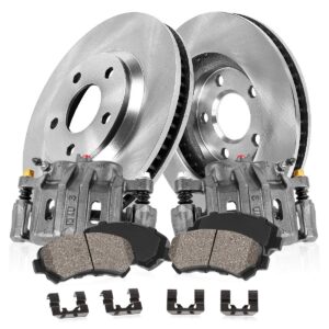 callahan front calipers and brake disc rotors + ceramic brake pads + hardware brake kit for ford escape mazda tribute mercury mariner