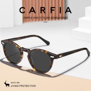 CARFIA Vintage Round Acetate Polarized Sunglasses for Women UV Protection CA5288