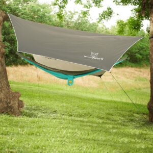 Wise Owl Outfitters Hammock Tarp, Hammock Tent - Rain Tarp for Camping Hammock - Camping Gear Must Haves w/Easy Set Up Including Tent Stakes and Carry Bag - Standard Grey