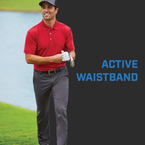 PGA Tour Men's Flat Front Active Waistband Golf Pant With A Classic Fit, Moisture-Wicking And Sun Protection (Sizes 30 - 54), Quiet Shade, 36W x 30L