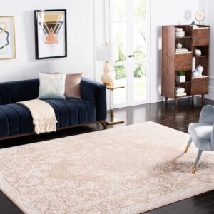 safavieh reflection collection area rug - 8' x 10', beige & cream, vintage distressed design, non-shedding & easy care, ideal for high traffic areas in living room, bedroom (rft664a)