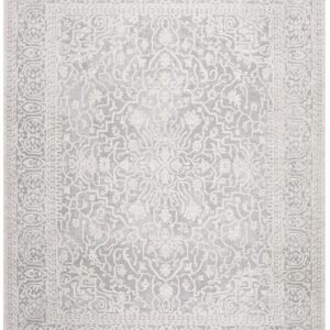 SAFAVIEH Reflection Collection Area Rug - 8' x 10', Light Grey & Cream, Vintage Distressed Design, Non-Shedding & Easy Care, Ideal for High Traffic Areas in Living Room, Bedroom (RFT670C)