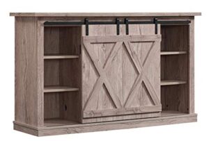 twin star home sliding barn door tv stand, ashland pine