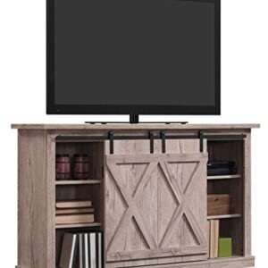 Twin Star Home Sliding Barn Door TV Stand, Ashland Pine