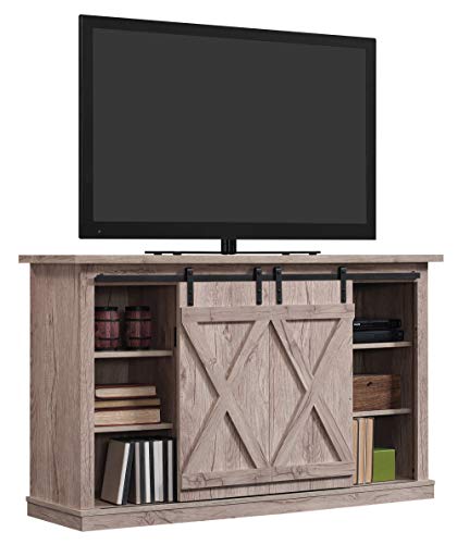 Twin Star Home Sliding Barn Door TV Stand, Ashland Pine