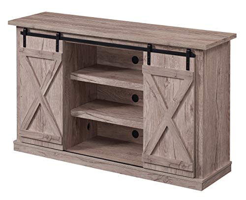 Twin Star Home Sliding Barn Door TV Stand, Ashland Pine