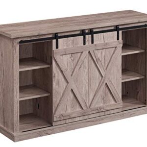 Twin Star Home Sliding Barn Door TV Stand, Ashland Pine