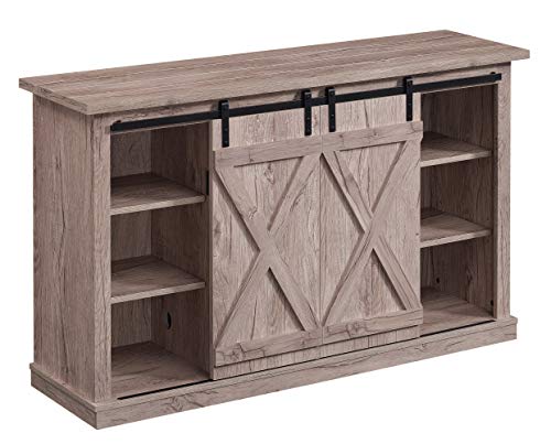 Twin Star Home Sliding Barn Door TV Stand, Ashland Pine