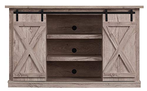 Twin Star Home Sliding Barn Door TV Stand, Ashland Pine