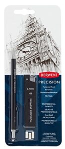 derwent mechanical pencils 0.7, metal barrel, precision, hb (2302429)