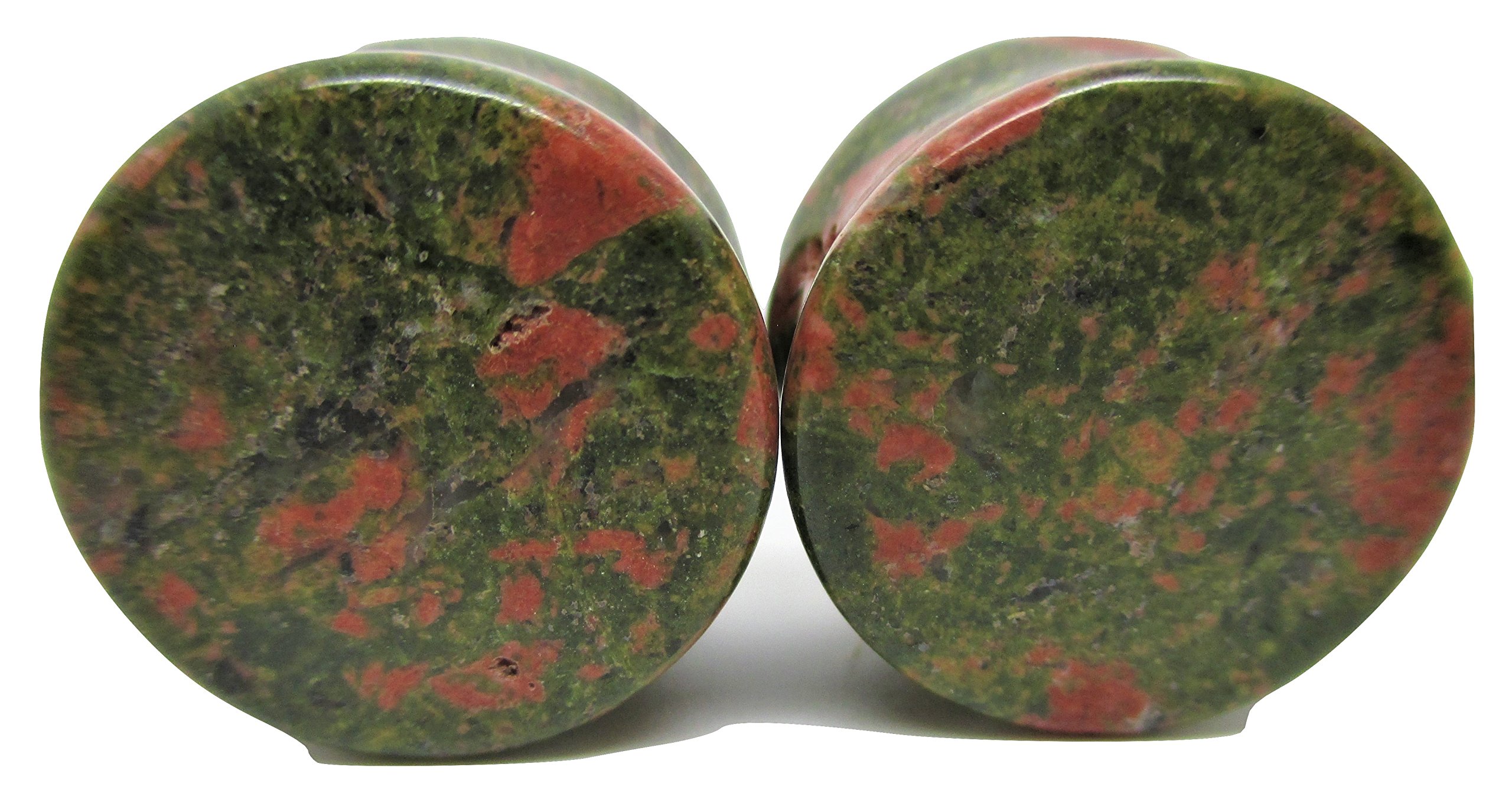 Pierced Republic Mossy Stone Ear Plugs - Double Flared Gauges - 7 Sizes - Pair (0 Gauge (8mm))