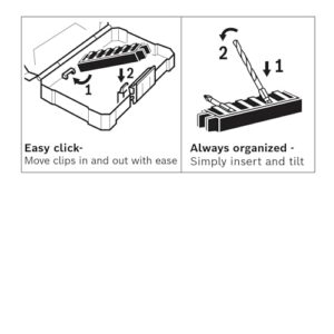 BOSCH CCSDDV08 8-Piece Assorted Set Impact Tough Black Oxide Drill Bits and 2 in. Phillips, Square, and Torx Power Bits with Clip for Custom Case System