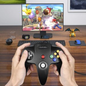 KIWITATA Classic N64 Controller, Remote N64 Wired USB Retro Joystick Game Pad N64 emulator Controller for Windows XP 7 8 & MAC Raspberry Pi 3 Black