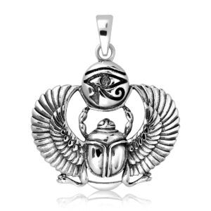 withlovesilver 925 sterling silver ancient egyptian scarab eye of horus symbol of protection pendant