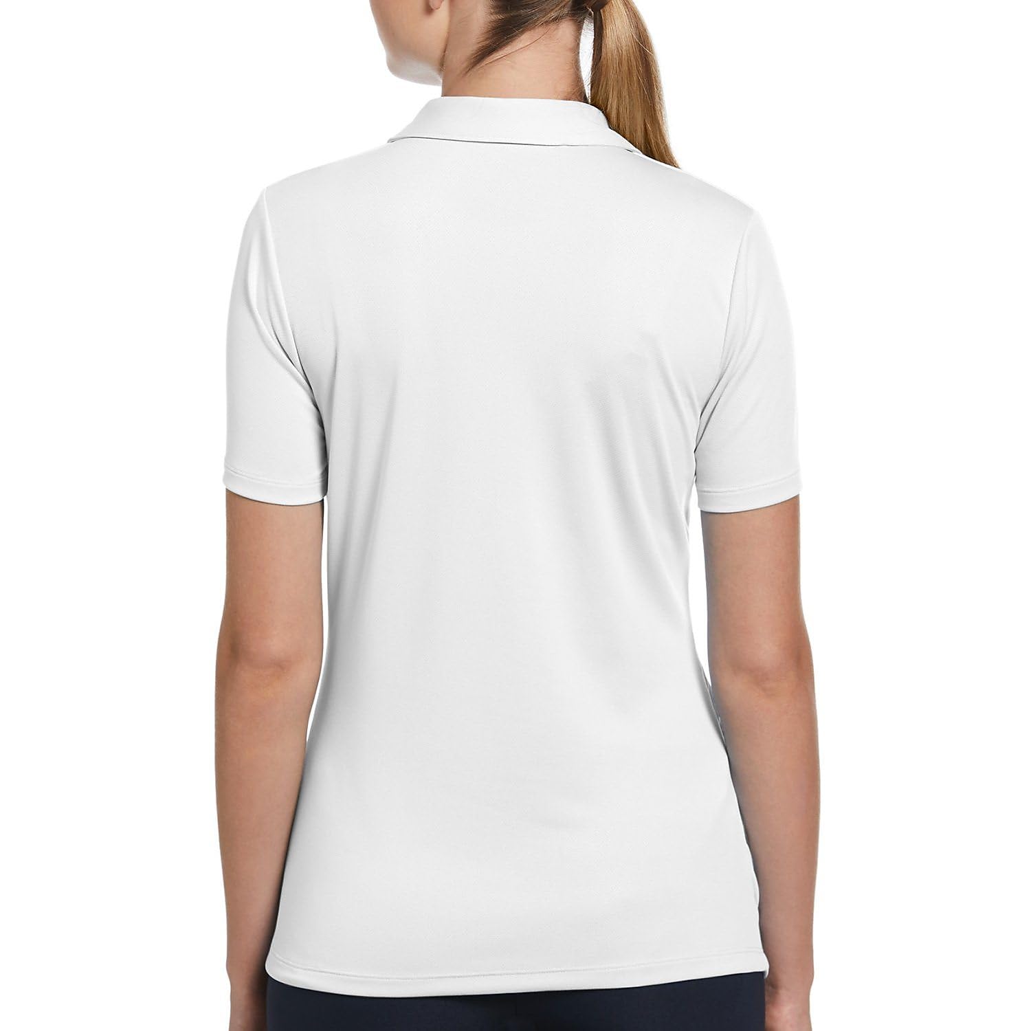 PGA Tour Women's Airflux Short Sleeve Golf Polo Shirt, With Moisture-Wicking Fabric And Sun Protection (Size X-Small - Xx-Large), Bright White, Small