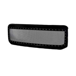 velocity concepts black rivet steel front grill hood bumper grille compatible with 2005-2007 f250 f350 superduty/ford excursion