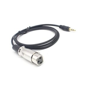 Riipoo 3.5mm to XLR Adapter 1 Meter 1/8" TRS 3.5mm Stereo Jack Male to XLR Female Audio Adapter Speaker Microphone Cable Cord