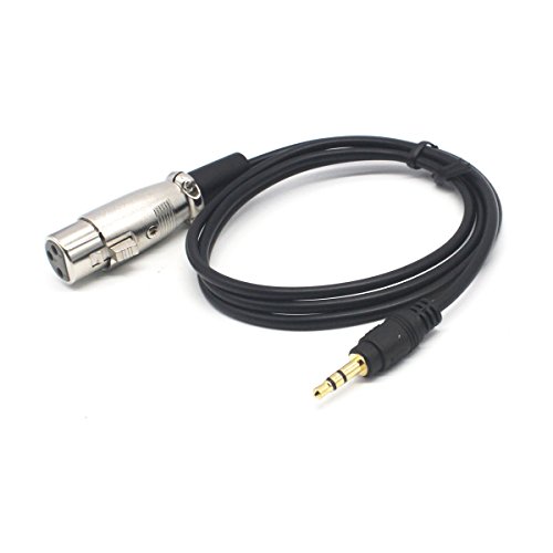 Riipoo 3.5mm to XLR Adapter 1 Meter 1/8" TRS 3.5mm Stereo Jack Male to XLR Female Audio Adapter Speaker Microphone Cable Cord