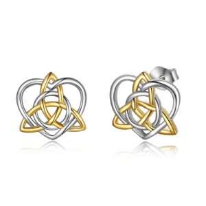 celtic earring jewelry sterling silver irish celtic earrings hypoallergenic triquetra trinity knot stud earrings for women girls, christmas gifts for her