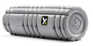 triggerpoint core foam massage roller with softer compression for exercise, deep tissue and muscle recovery - relieves muscle pain & tightness, improves mobility & circulation (12''), gray