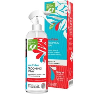 only natural pet pure and clean gentle grooming spray for dogs - green tea and mandarin orange scent - 8 fl oz