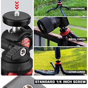 Lammcou Camera Tripod Flexible Mini Small Travel Lightweight Bendy Selfie Gorrila Tripod for DSLR Camera Vlogging Video Camera Action Camcorder Webcam Projector Ring Light Accessory Trípode