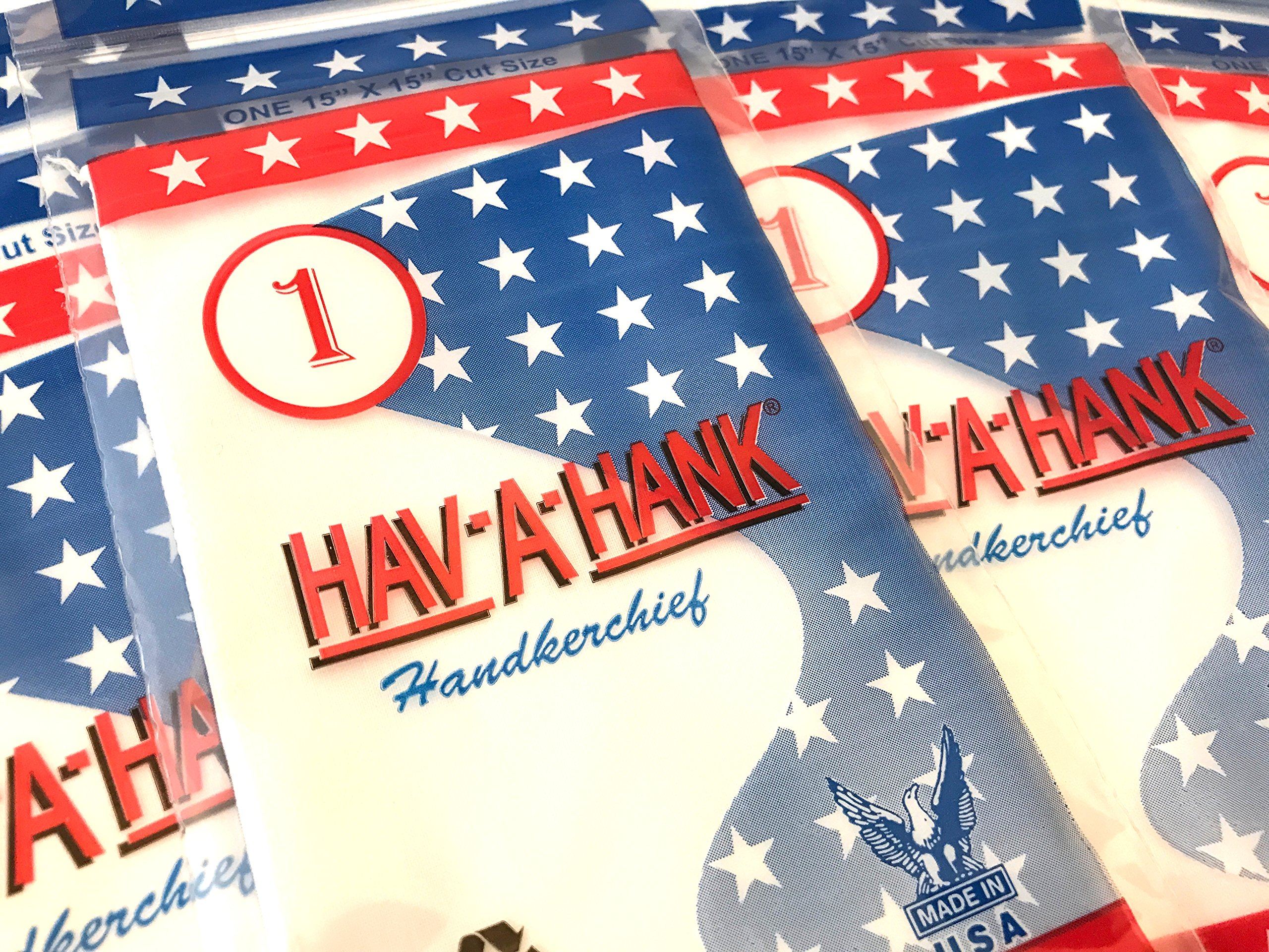 HAV-A-HANK Genuine MADE IN USA Handkerchief 15 inch [5 Pack]